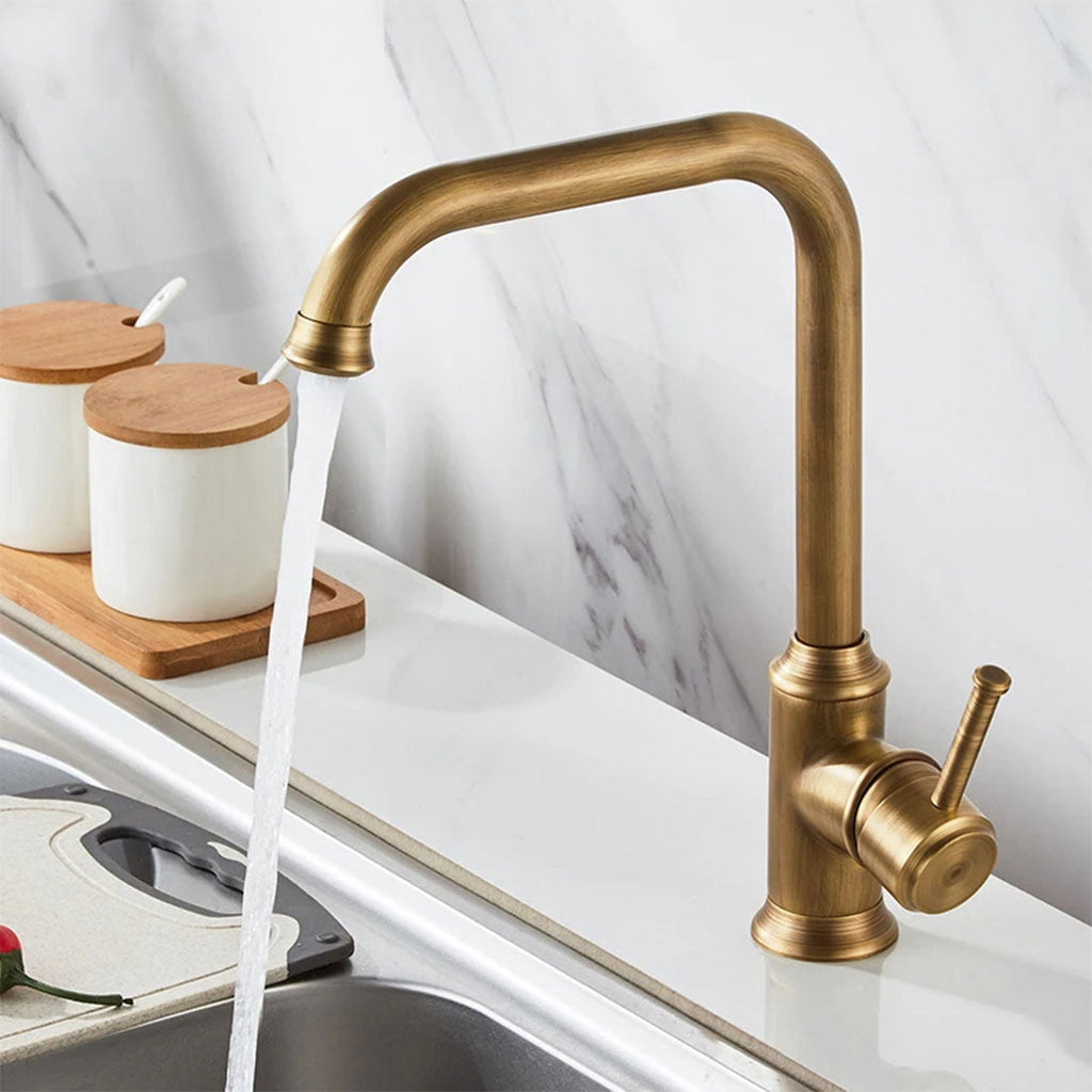 Brass Kitchen Faucet - Vintage Kitchen Faucet Brushed Brass Faucet ...