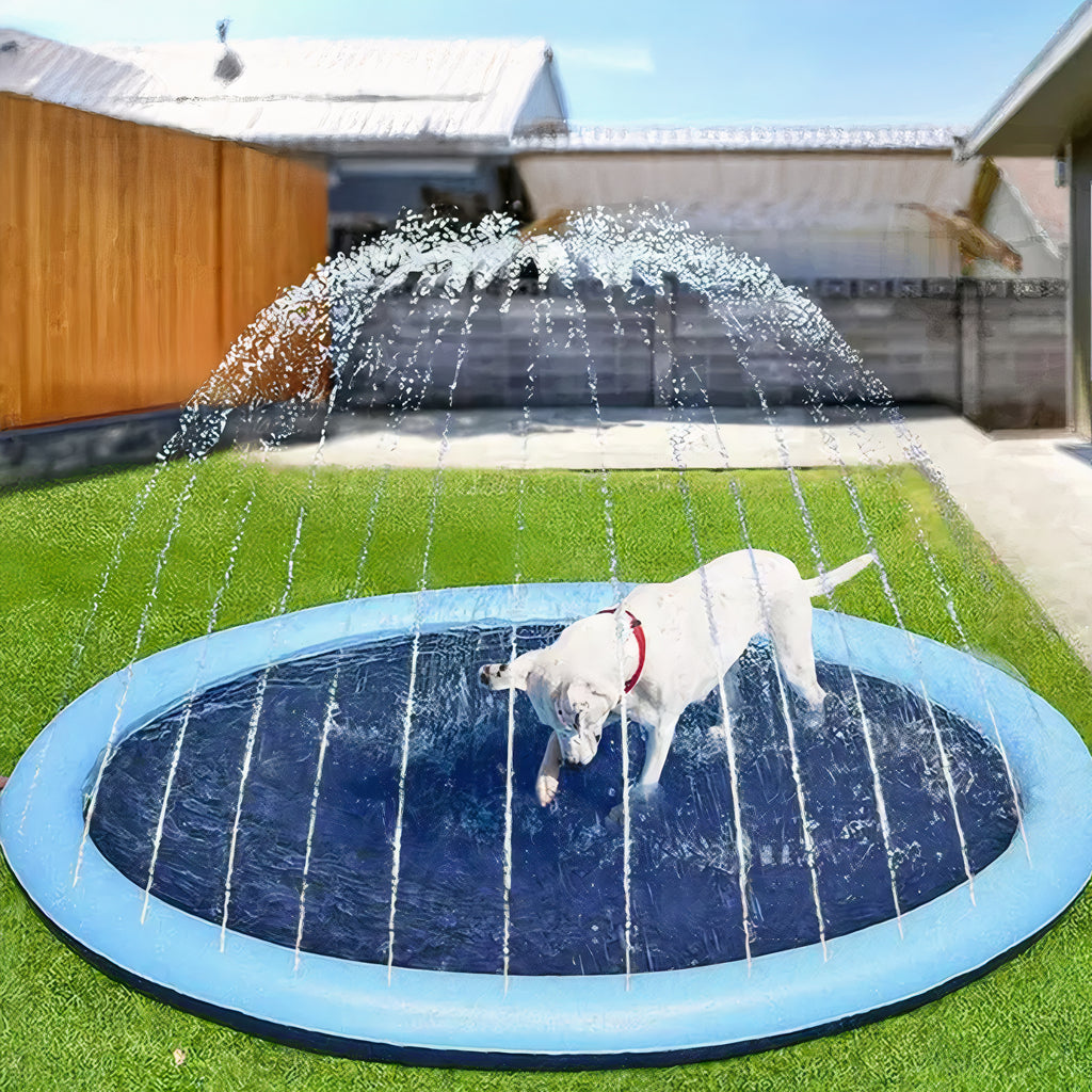 Dog Outdoor Water Splash Mat - Dog Splash Pad - Water Toys For Dog ...