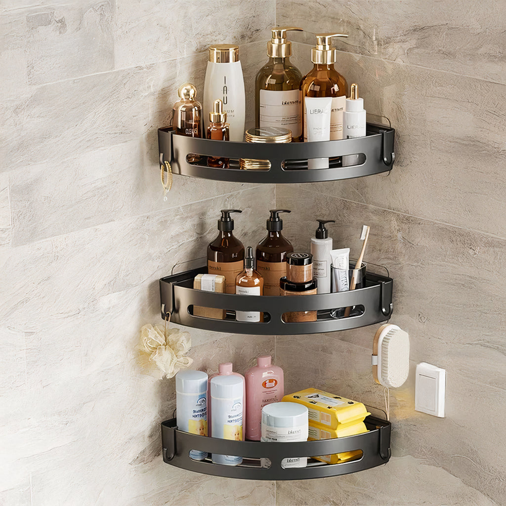 Self Adhesive Metal Bathroom Corner Shelves - Shower Corner Shelf ...