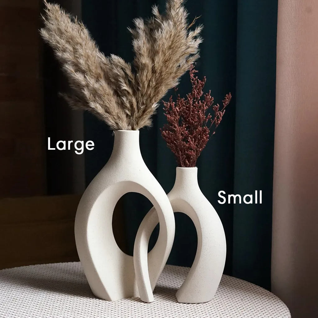 Modern Minimalist Ceramic Vase Pair - Flower Vase - Unique Abstract ...